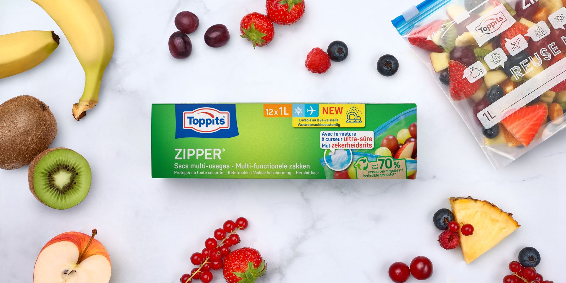 Hersluitbaar en herbruikbaar: Toppits® Zipper®